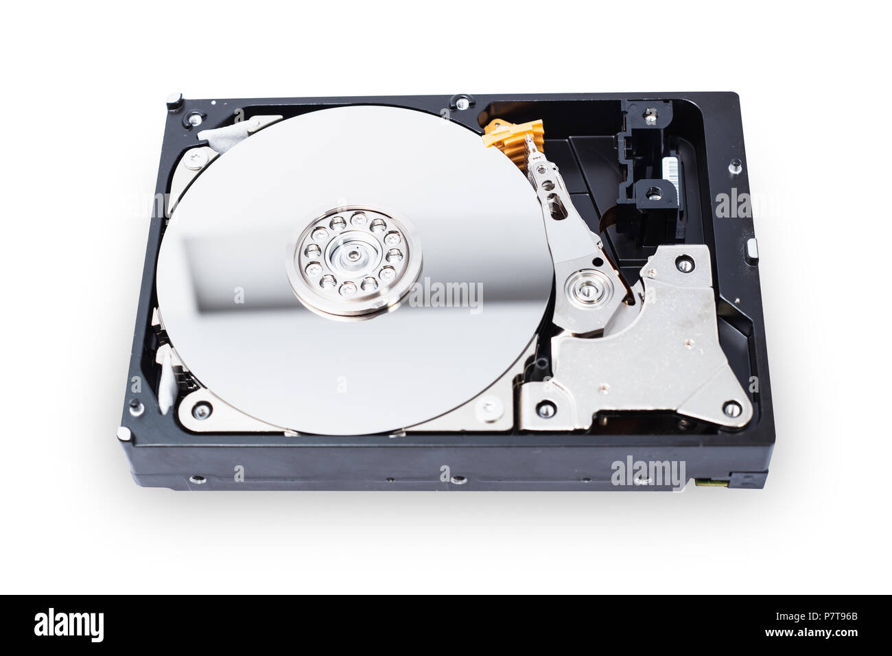 inside harddisk drive computer storage studio on white background Stock ...
