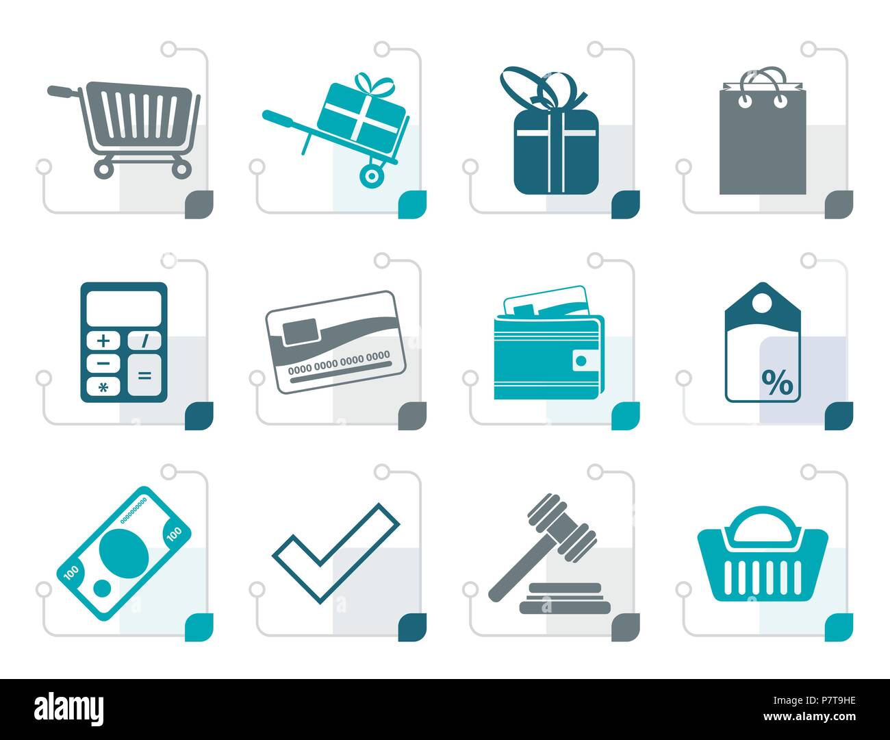 Stylized Online shop icons - vector icon set Stock Vector Image & Art ...