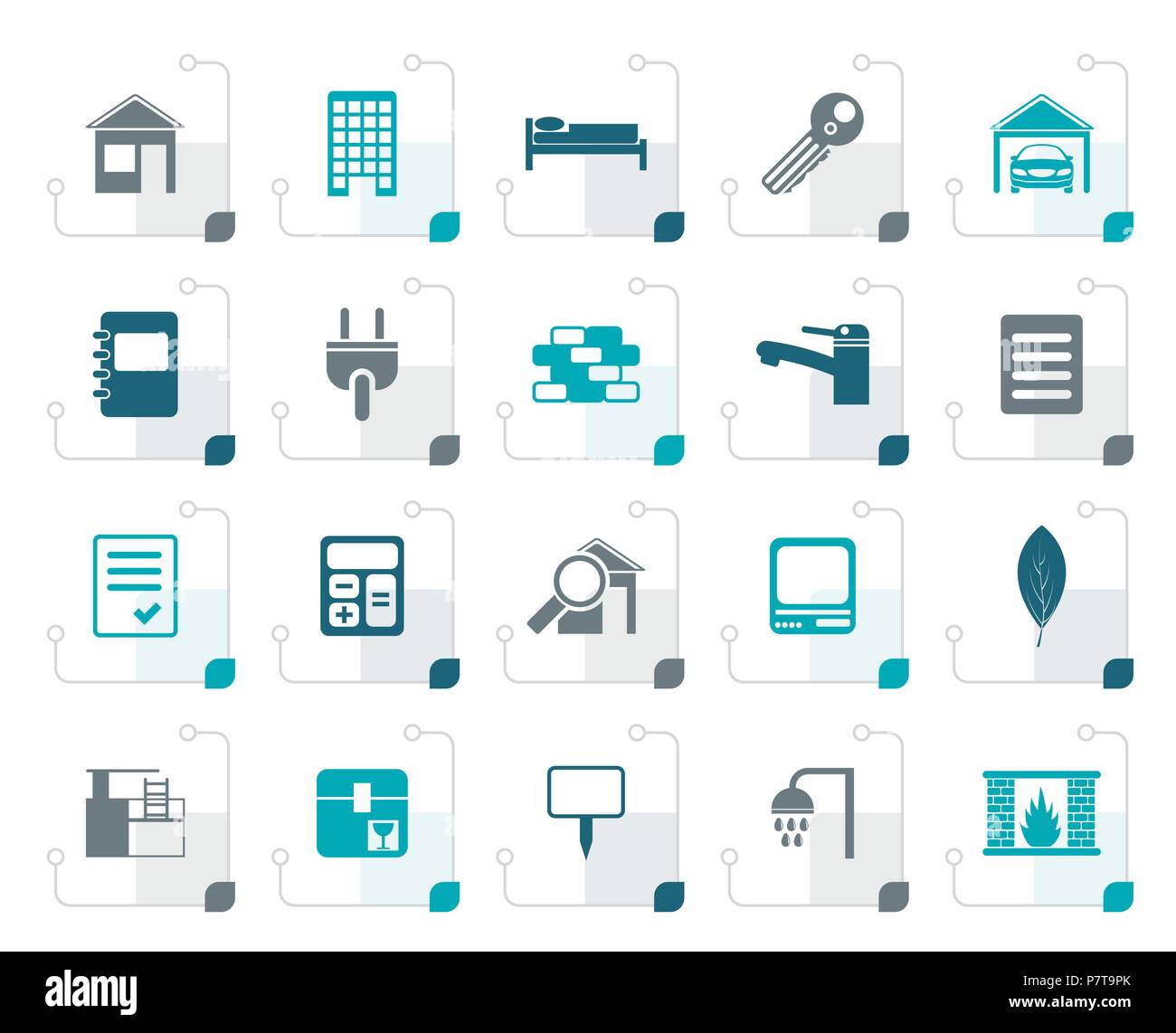 Stylized real estate icons hi-res stock photography and images - Alamy