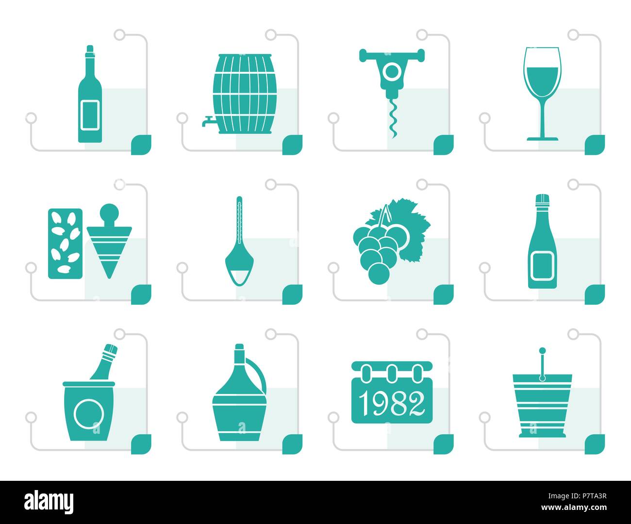Stylized Wine Icons - Vector Icon Set Stock Vector Image & Art - Alamy