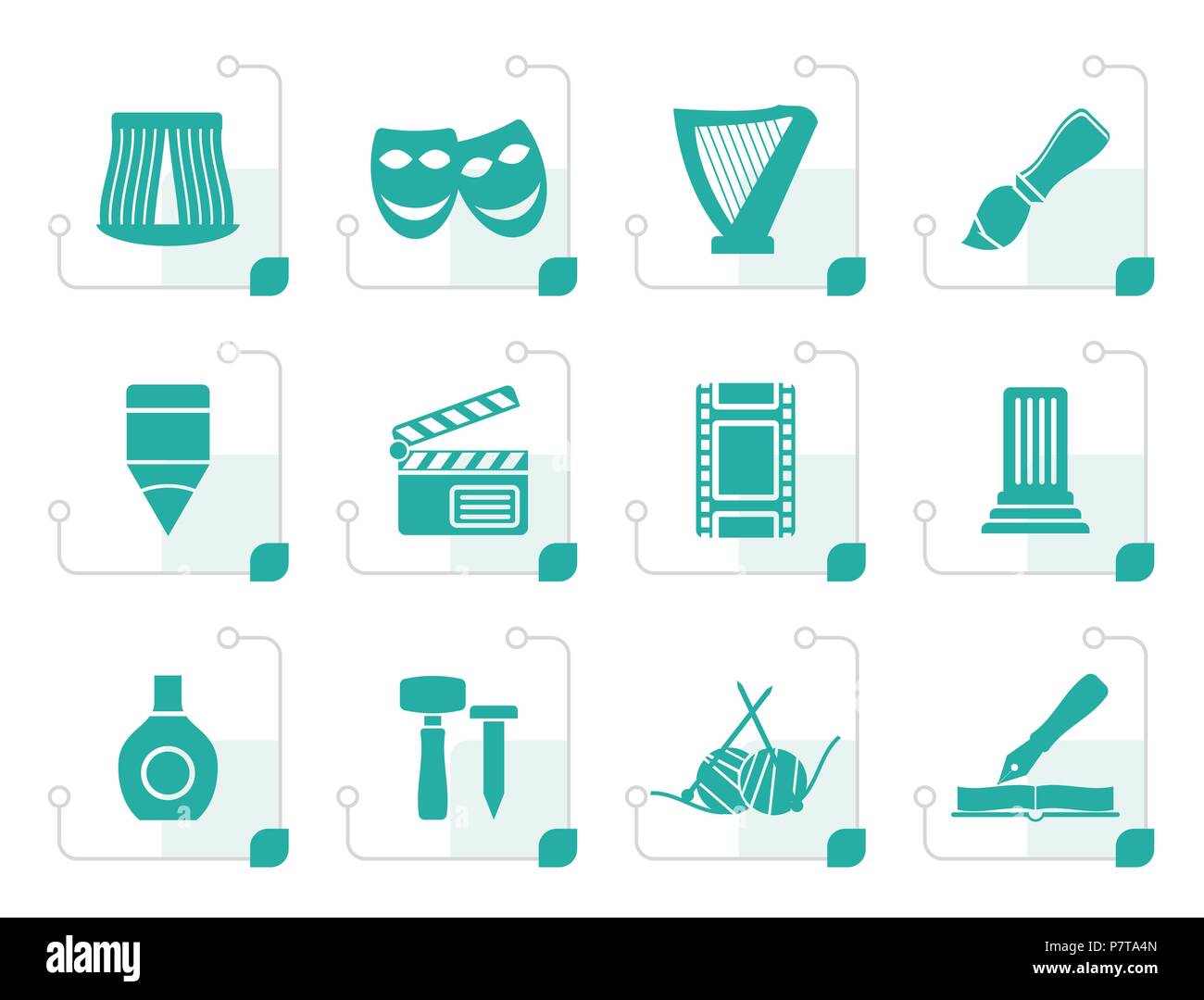 Stylized Different kind of art icons - vector icon set Stock Vector ...