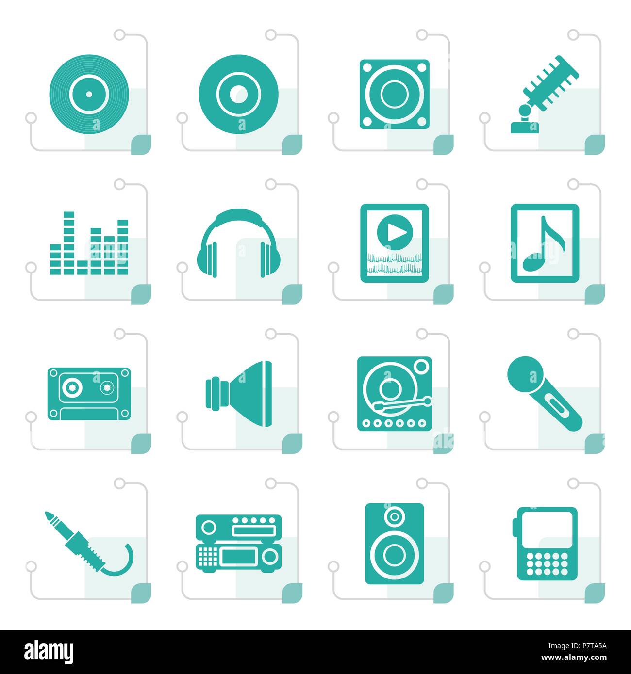 Stylized Music and sound icons -Vector Icon Set Stock Vector Image ...