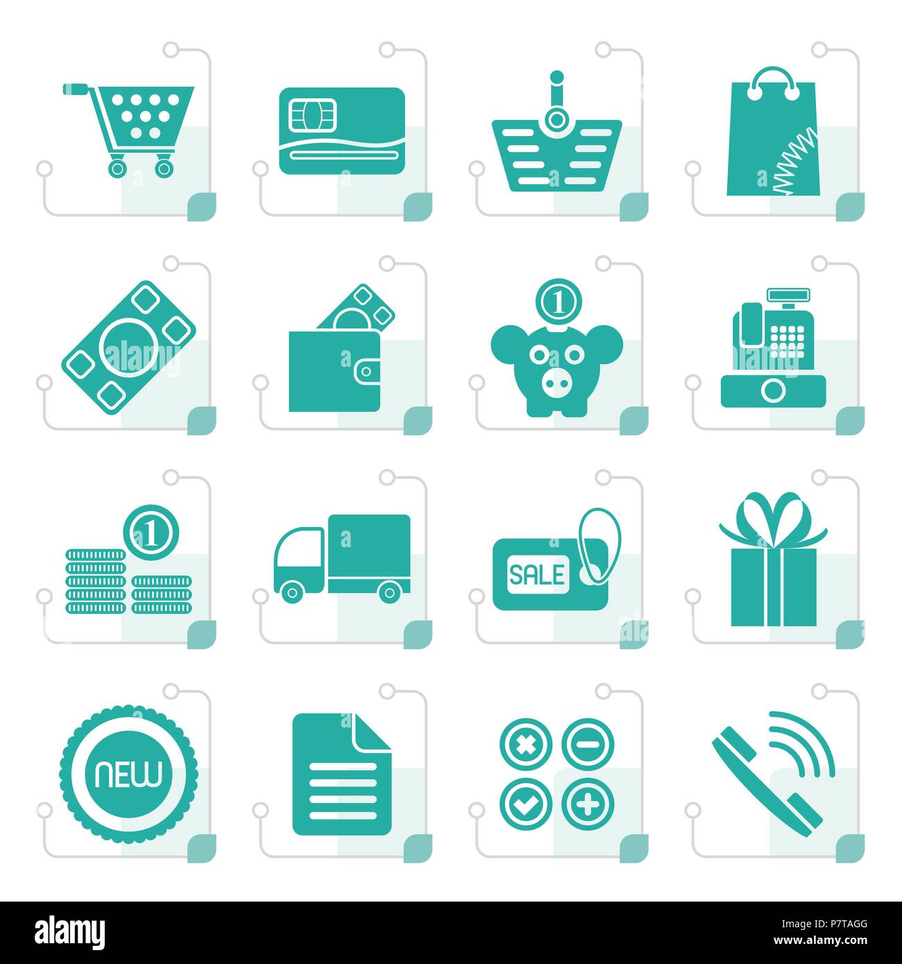 Stylized Online shop icons - vector icon set Stock Vector Image & Art ...