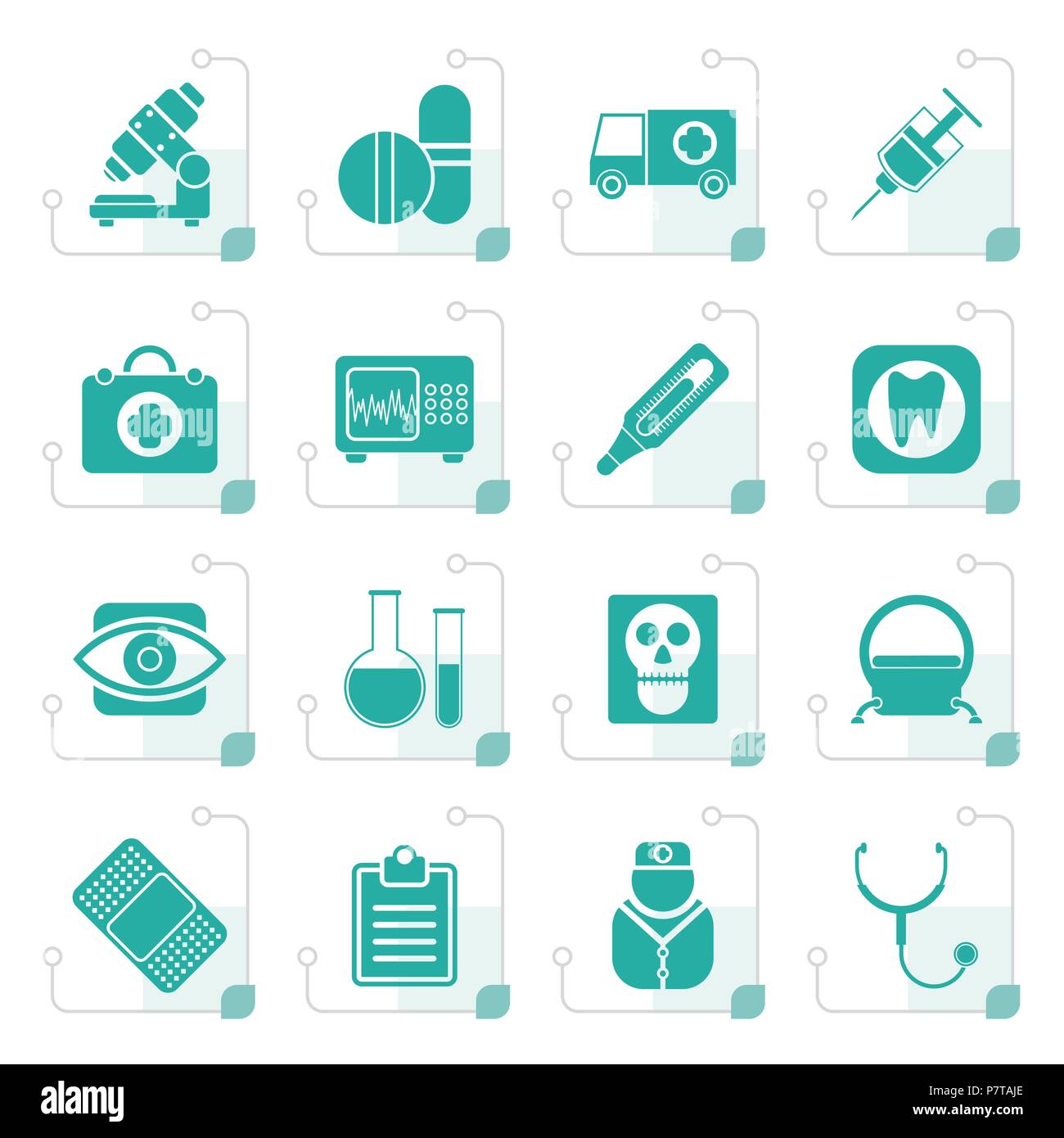 Stylized medical, hospital and health care icons - vector icon set ...