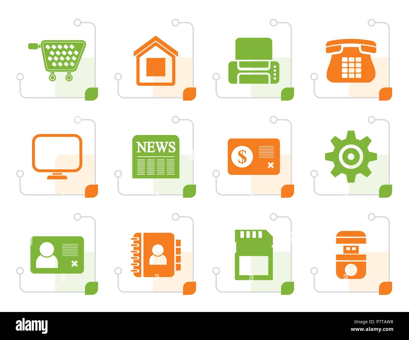 Stylized Business, office and website icons - vector icon set Stock ...