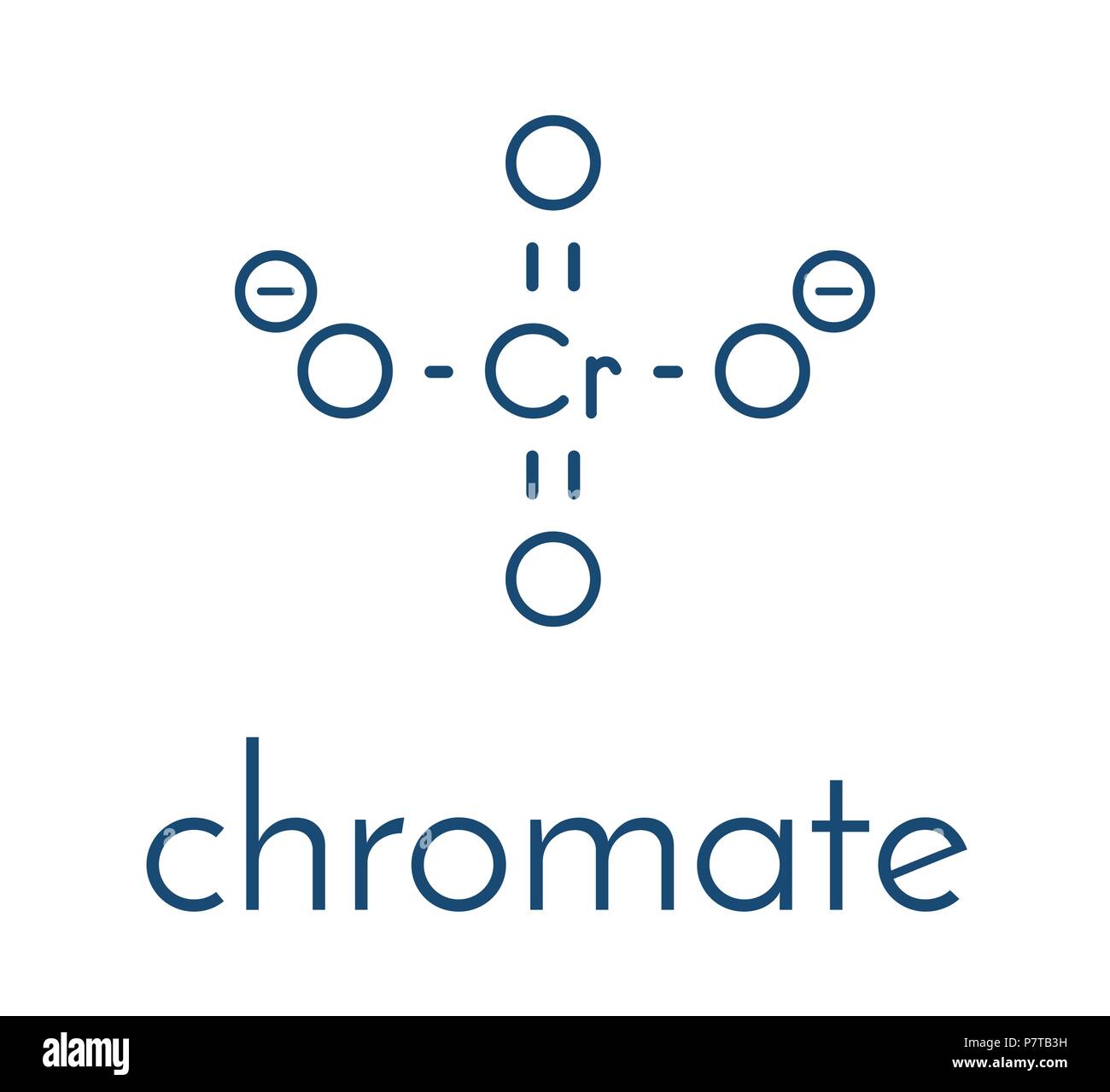 Chromate anion, chemical structure. Skeletal formula Stock Vector Image ...