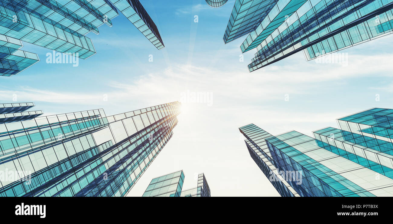 City scene 3d rendering Stock Photo - Alamy