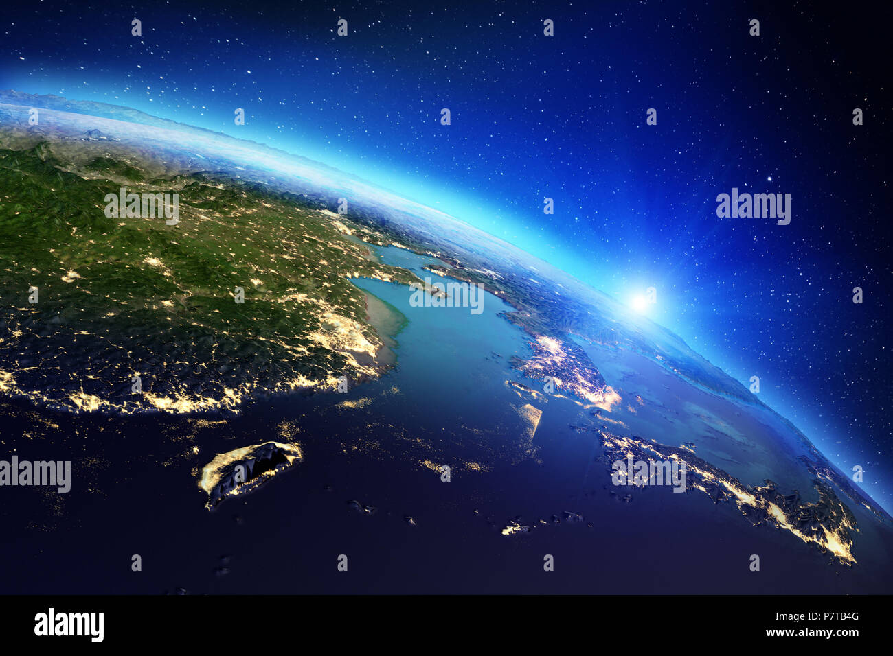 Planet Earth geography. 3d rendering Stock Photo - Alamy