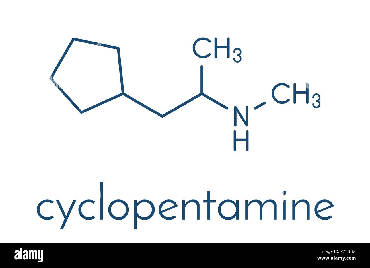 Cyclopentamine nasal decongestant drug molecule (largely discontinued ...