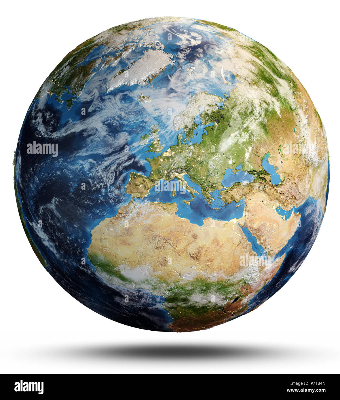 Earth white isolated. 3d rendering Stock Photo - Alamy