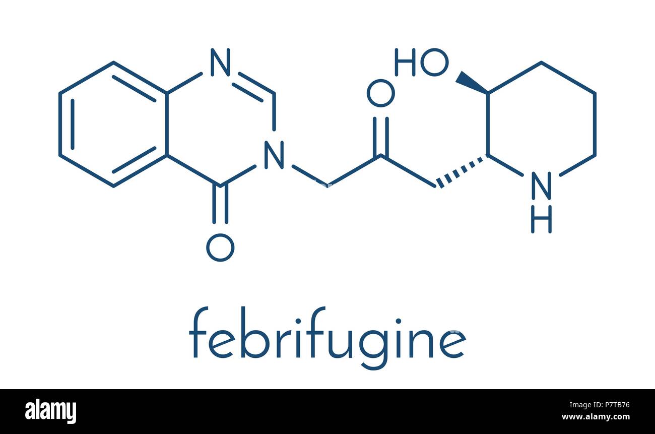 Febrifugine alkaloid molecule, first isolated from Dichroa febrifuga ...