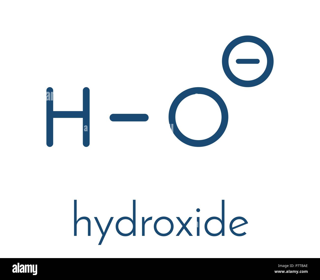 Hydroxide anion, chemical structure. Skeletal formula Stock Vector ...