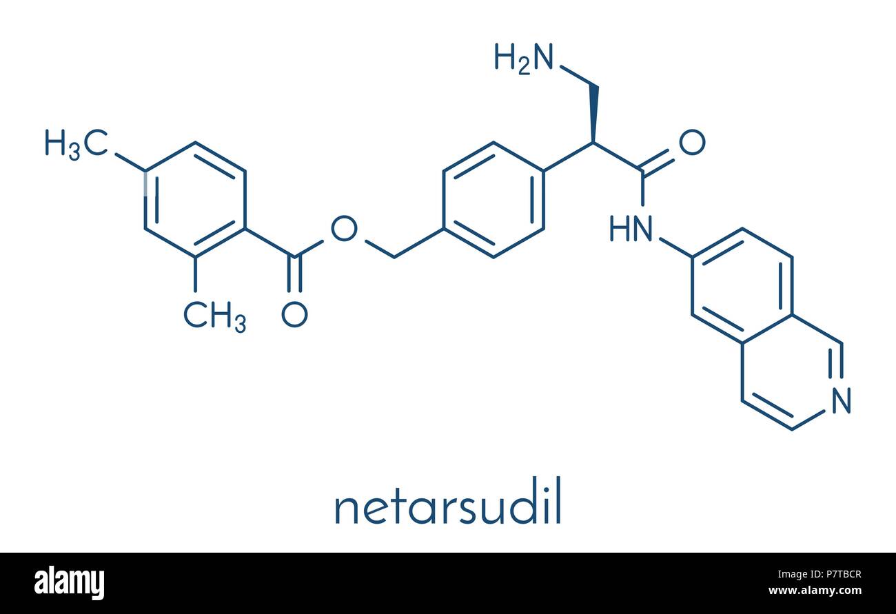 Netarsudil drug molecule. Used in treatment of ocular hypertension and ...