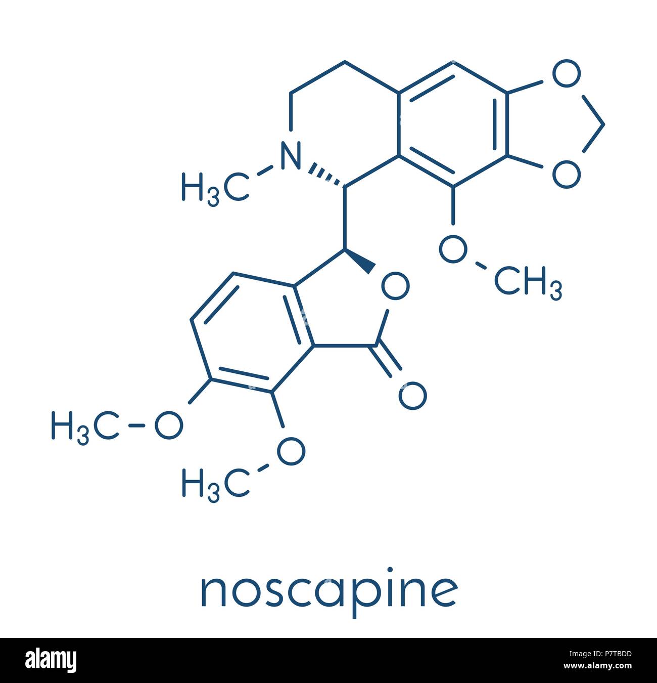Noscapine antitussive drug molecule. Skeletal formula Stock Vector ...
