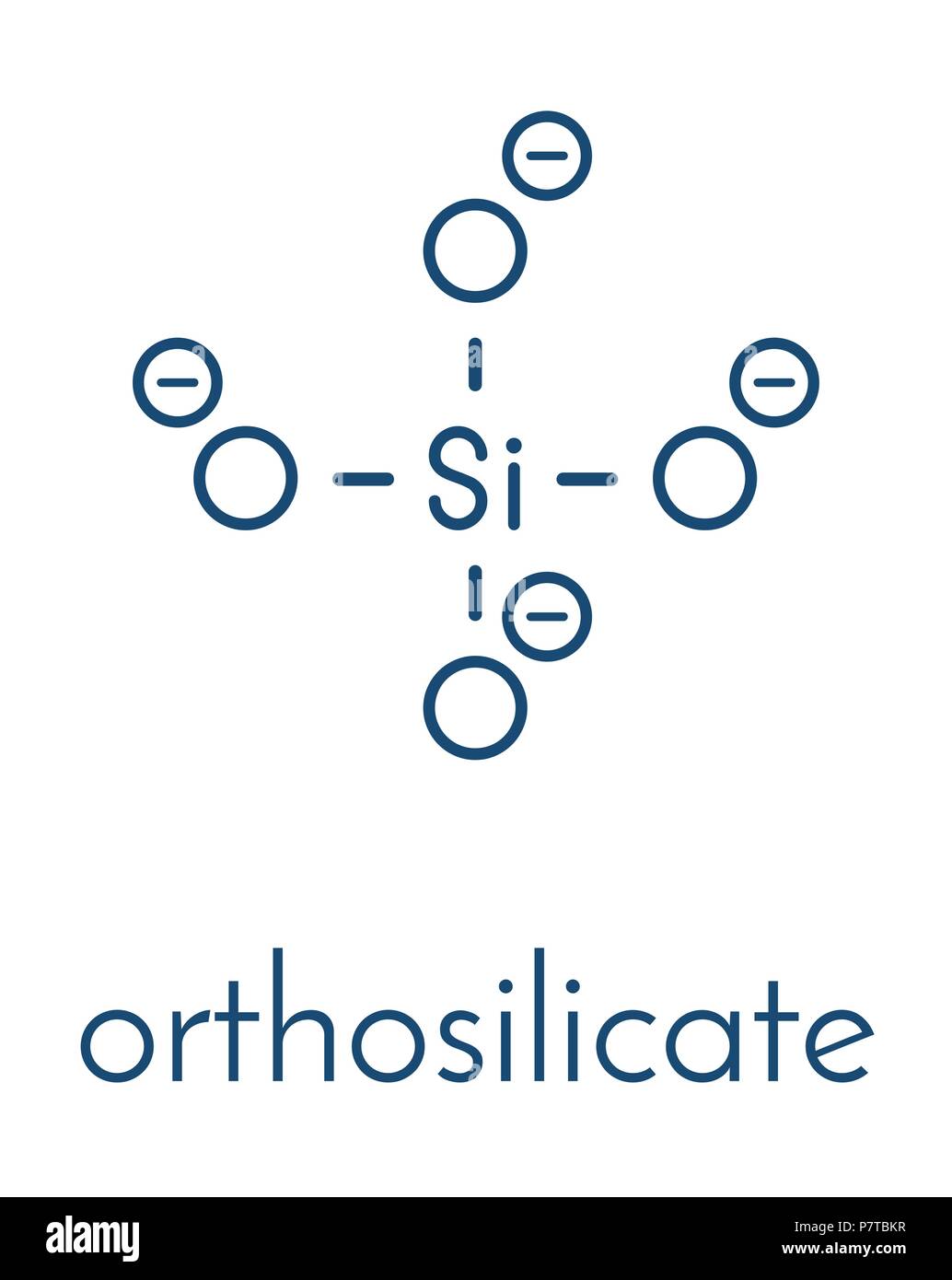 Orthosilicate (silicon tetroxide, silicate) anion, chemical structure ...