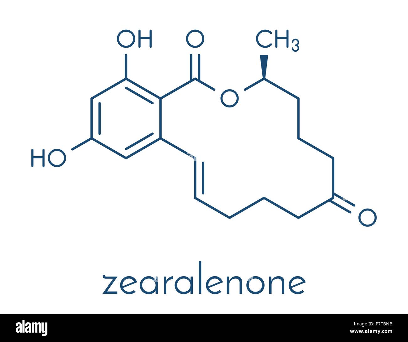 Zearalenone (ZEN) mycotoxin molecule. Produced by some Fusarium and ...