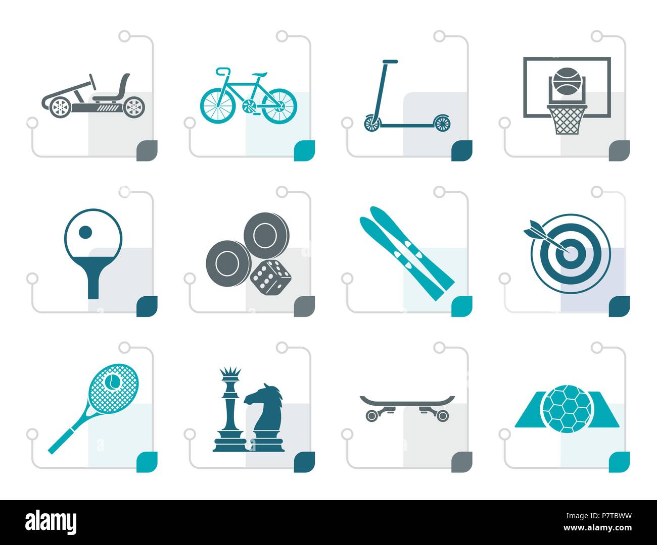 Stylized sport equipment icons hi-res stock photography and images - Alamy