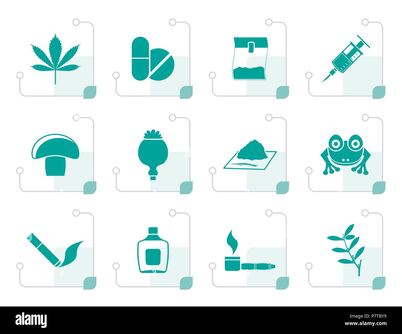 Stylized Different kind of drug icons - vector icon set Stock Vector ...