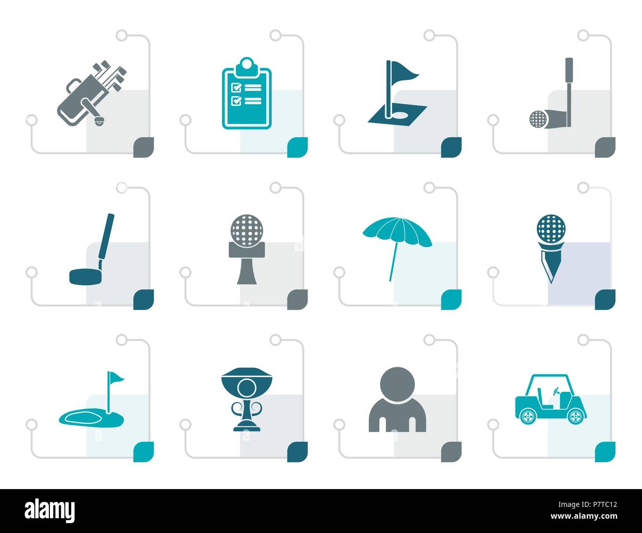 Stylized golf and sport icons - vector icon set Stock Vector Image ...