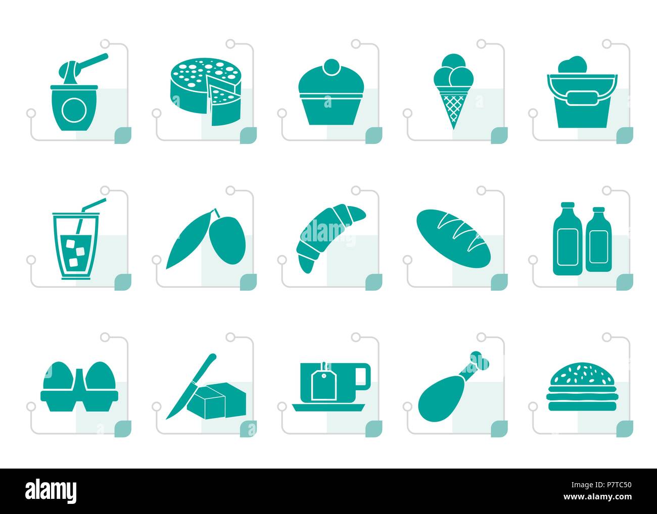 Stylized Dairy Products - Food and Drink icons - vector icon set Stock ...
