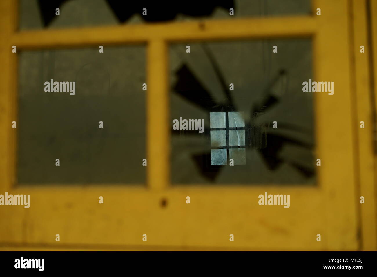 Danger Sign Warning Broken Glass High Resolution Stock Photography and ...