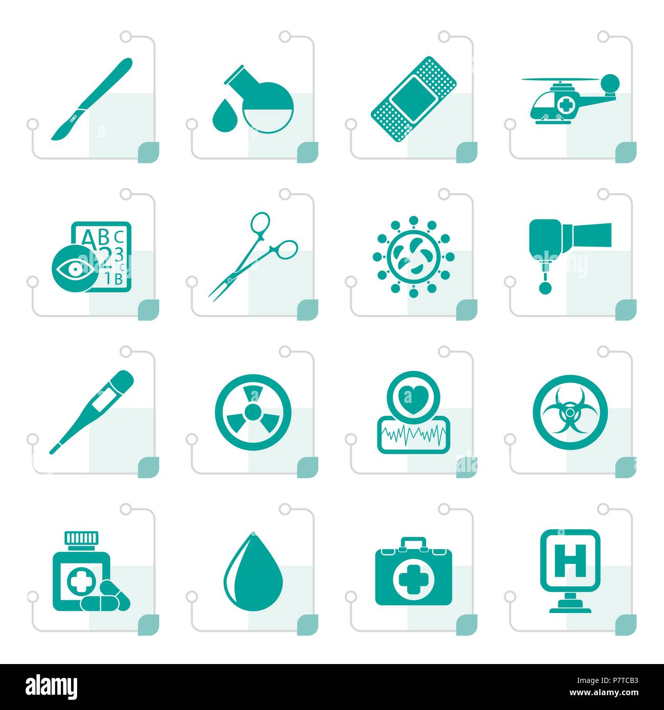 Stylized Medicine and hospital equipment icons - vector icon set Stock ...