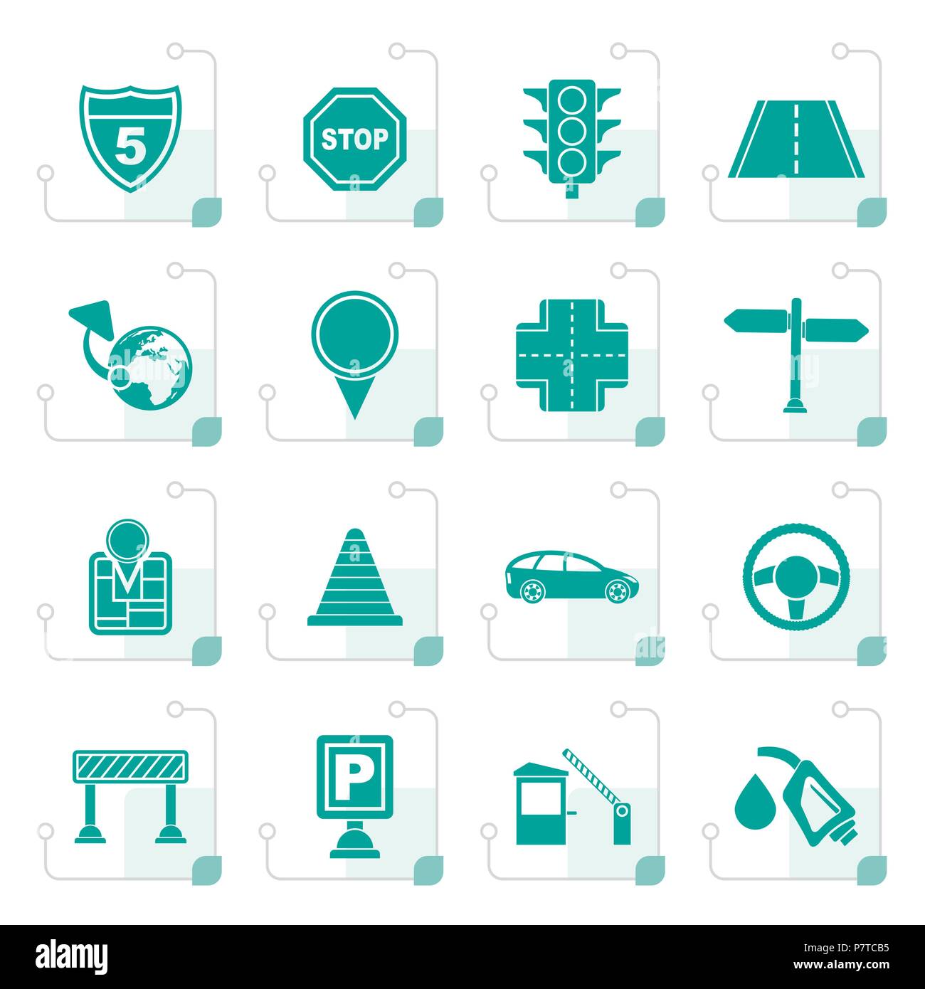 Street lights traffic cone Stock Vector Images - Alamy