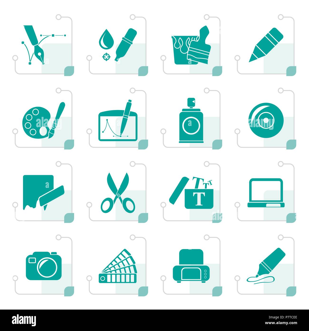 Stylized Graphic and web design icons - vector icon set Stock Vector ...