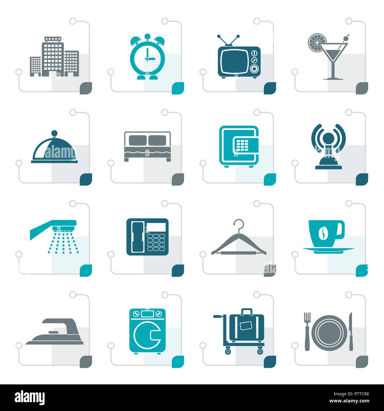 Phone hotel silhouette Stock Vector Images - Alamy