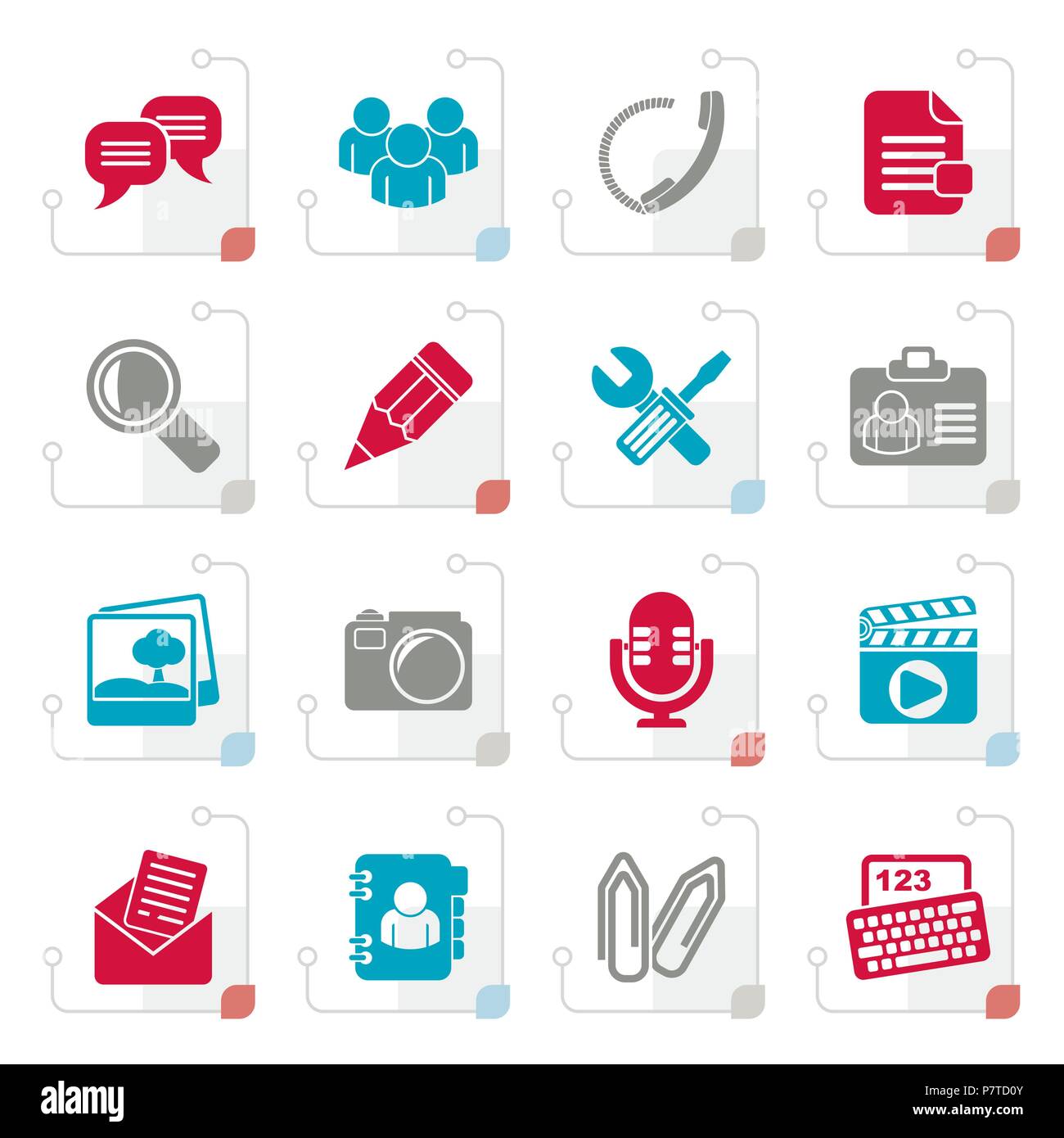 Stylized Chat Application and communication Icons - vector icon set ...