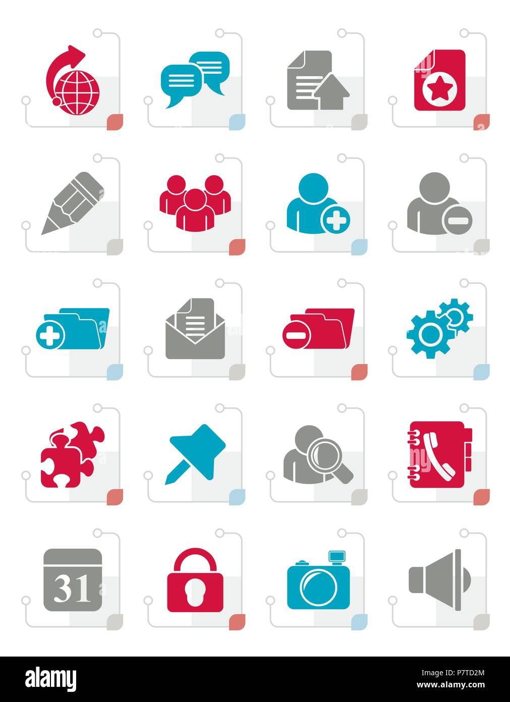 Stylized Internet blogging icons - vector icon set Stock Vector Image ...