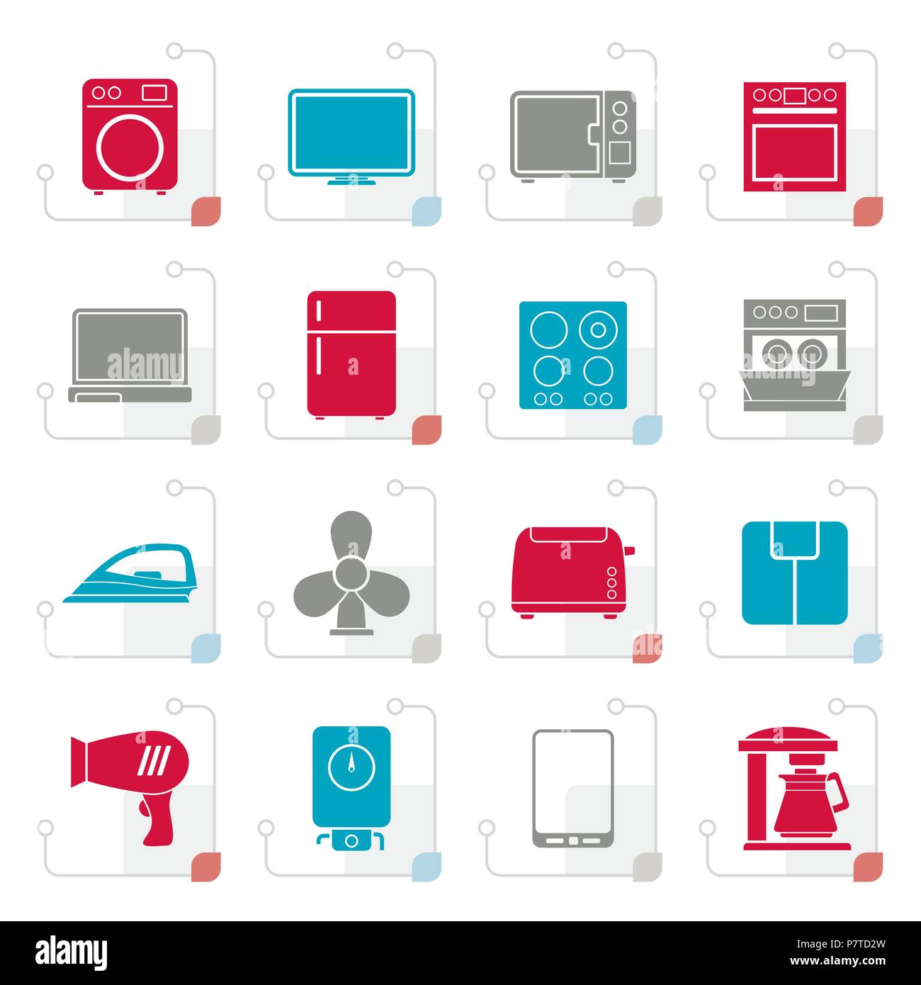 Stylized home appliance icons - vector icon set Stock Vector Image & Art - Alamy