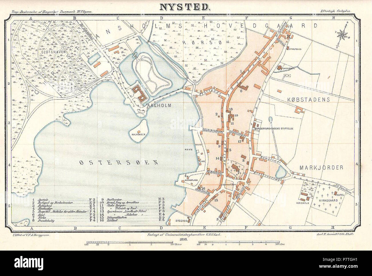 Dansk: Kort over Nysted fra Trap Danmark 1898 English: Map of Nysted ...