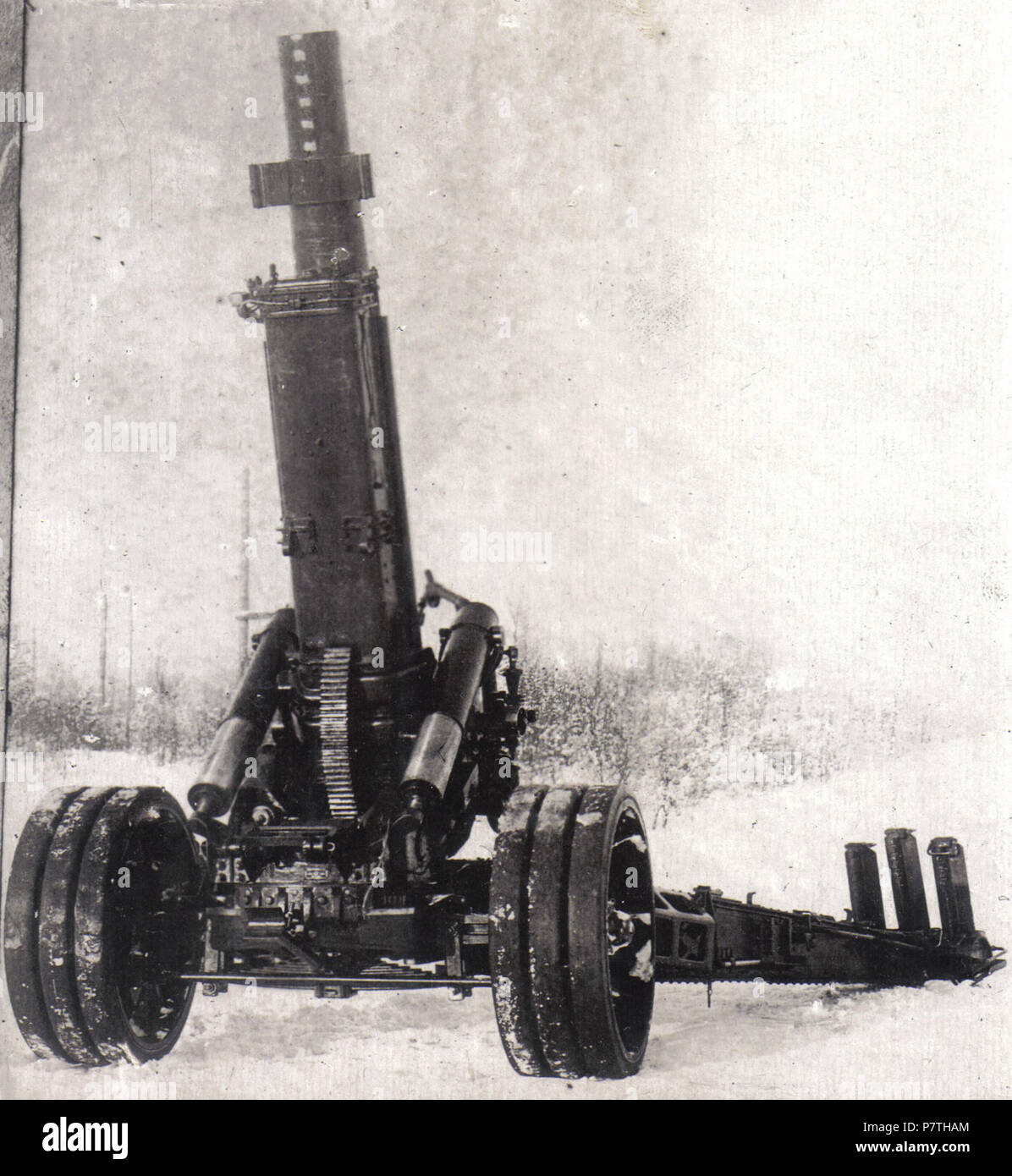 : 203- -40. . . English: 203-mm M-40 howitzer at firing position. Front ...