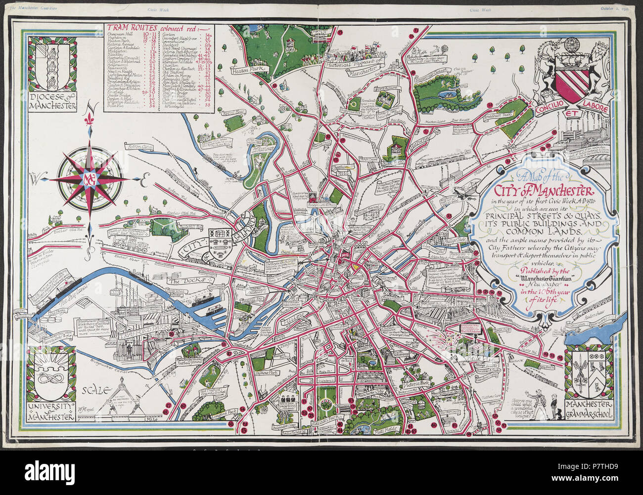 Manchester map hi-res stock photography and images - Alamy