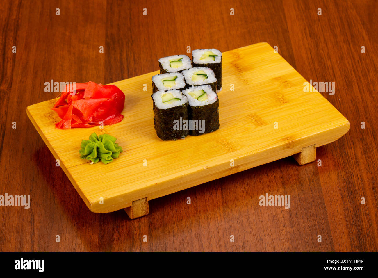 Japanese traditional Cucumber maki roll Stock Photo - Alamy