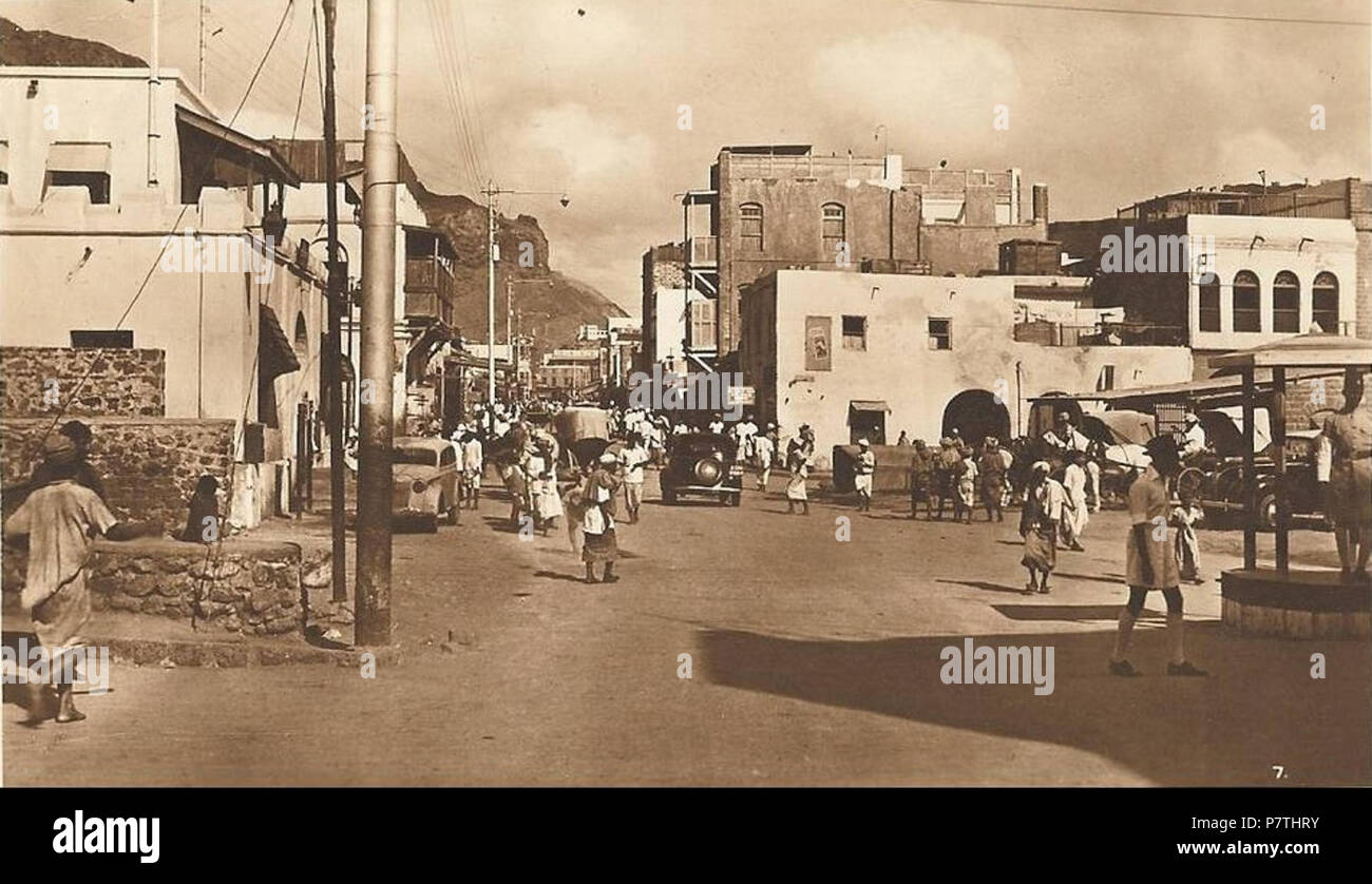 English: Old Aden ('Crater) main bazaar in the 1930s. 31 March 2013, 09 ...