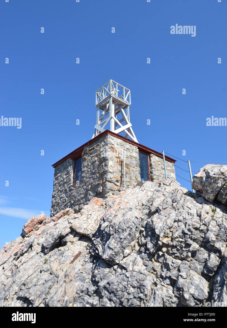 BANFF, AB / CANADA - JULY 27, 2017: The observatory building atop ...