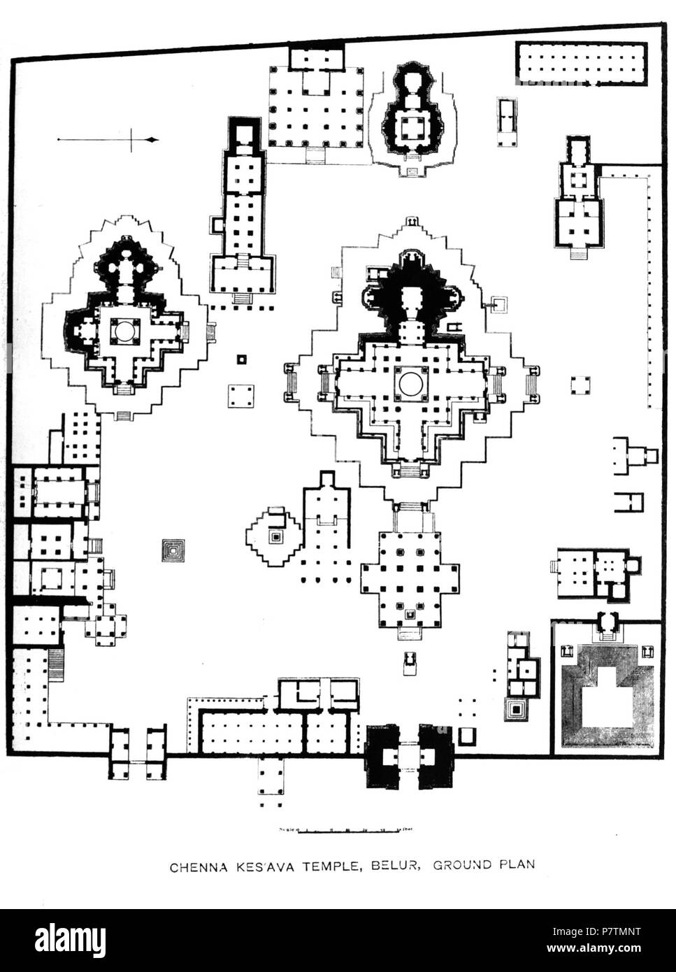 Ground plan of Belur temple . 1902 41 Belur temple plan Stock Photo - Alamy