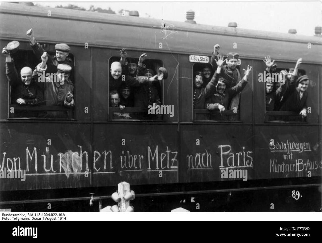 . Mobilmachung, Truppentransport mit der Bahn August 1914 56 ...