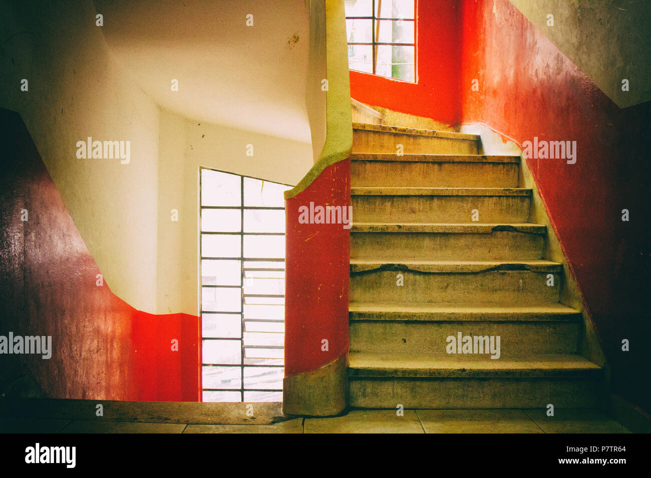 Stairs and windows on a residential building floor Stock Photo - Alamy