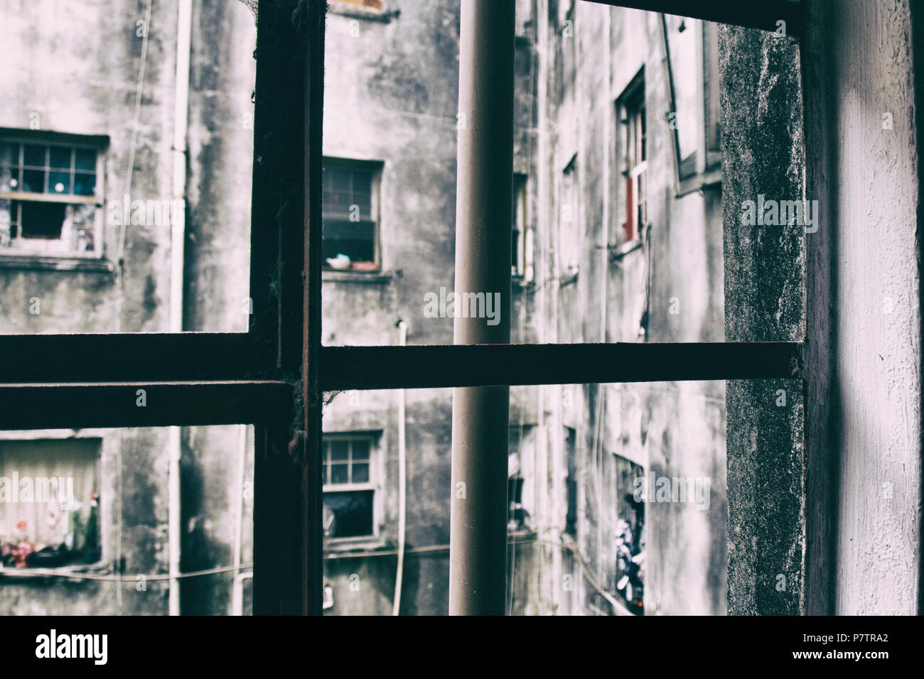 Rotten metallic window frame Stock Photo - Alamy