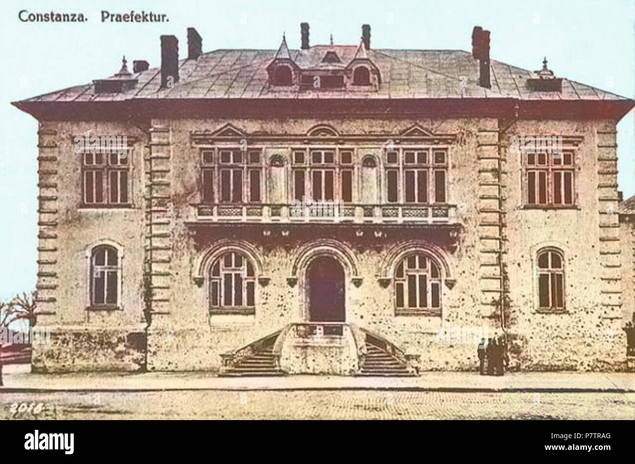 English: Constana County Hall during the interbelic period, illustrated ...