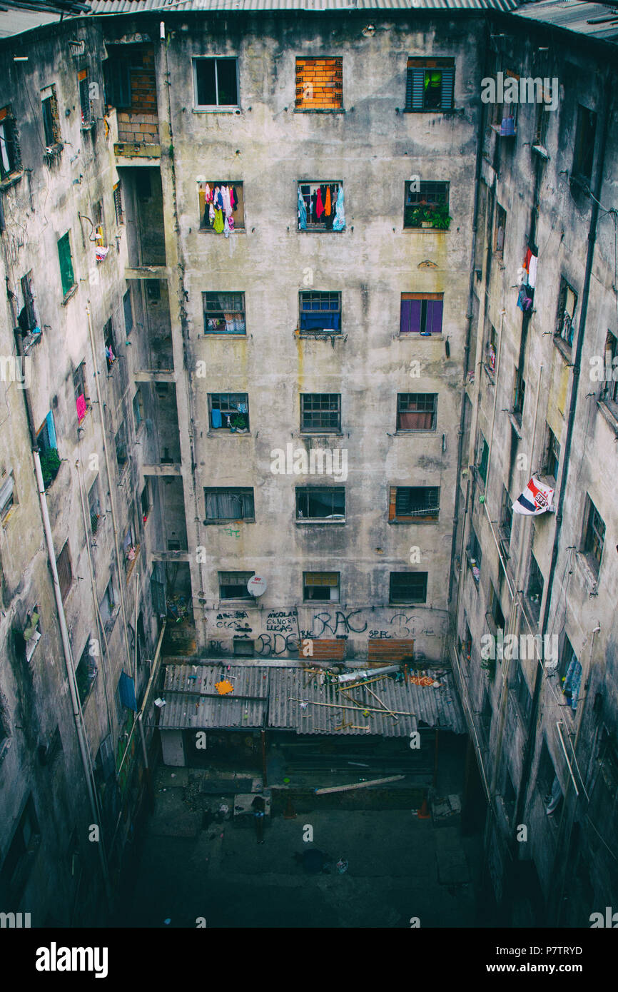 Internal view of a vertical slum Stock Photo - Alamy