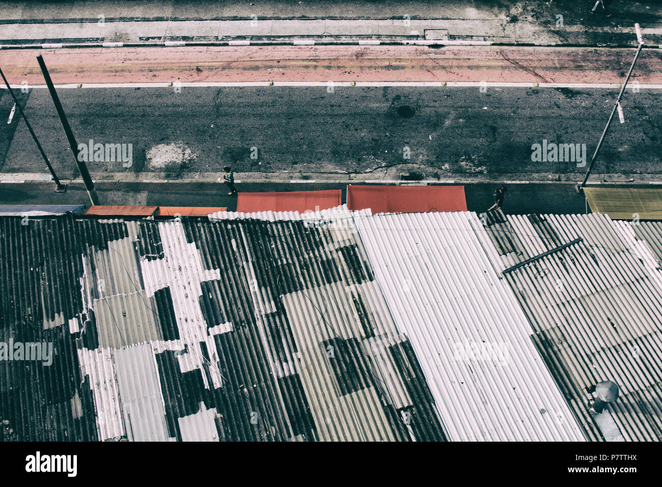 Shabby roof from a window Stock Photo - Alamy