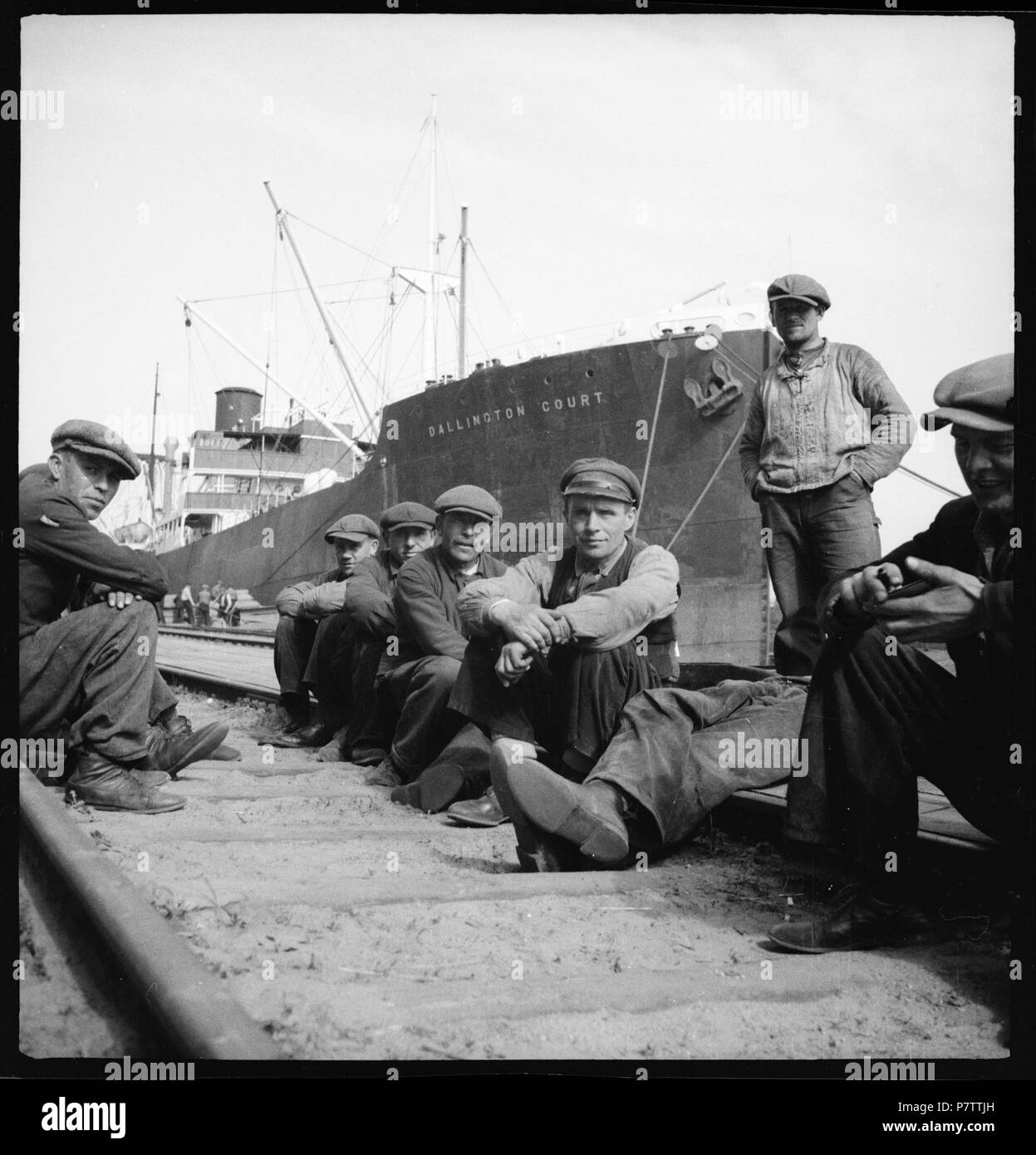 Ostpreussen, Danzig (Gdansk) oder Gdynia (Gdingen): Hafenarbeiter ...