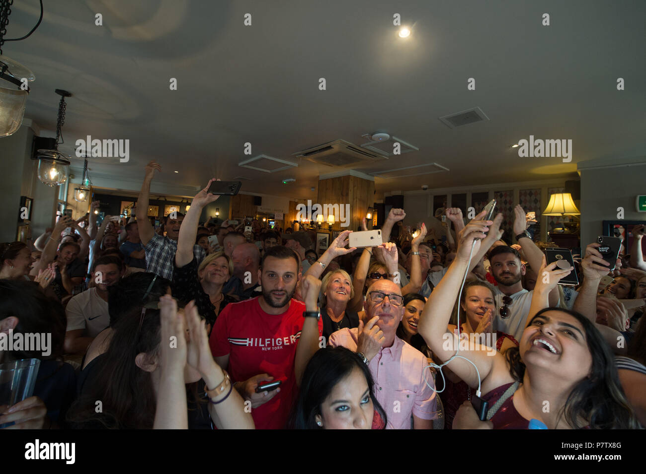 England fans watching football in pub hi-res stock photography and ...