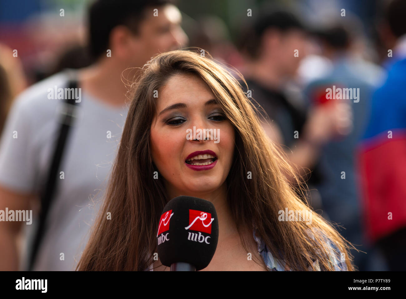 Russian football fans russia soccer woman hi-res stock photography and ...