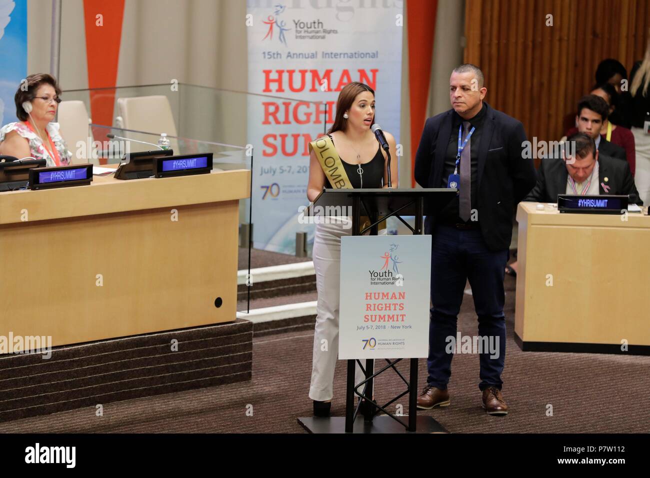 United Nations, New York, USA, July 06 2018 - Youth for Human Rights ...