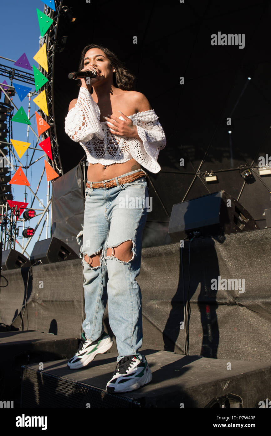 Turku, Finland. 7th July 2018. US hip-hopper Princess Nokia performing ...